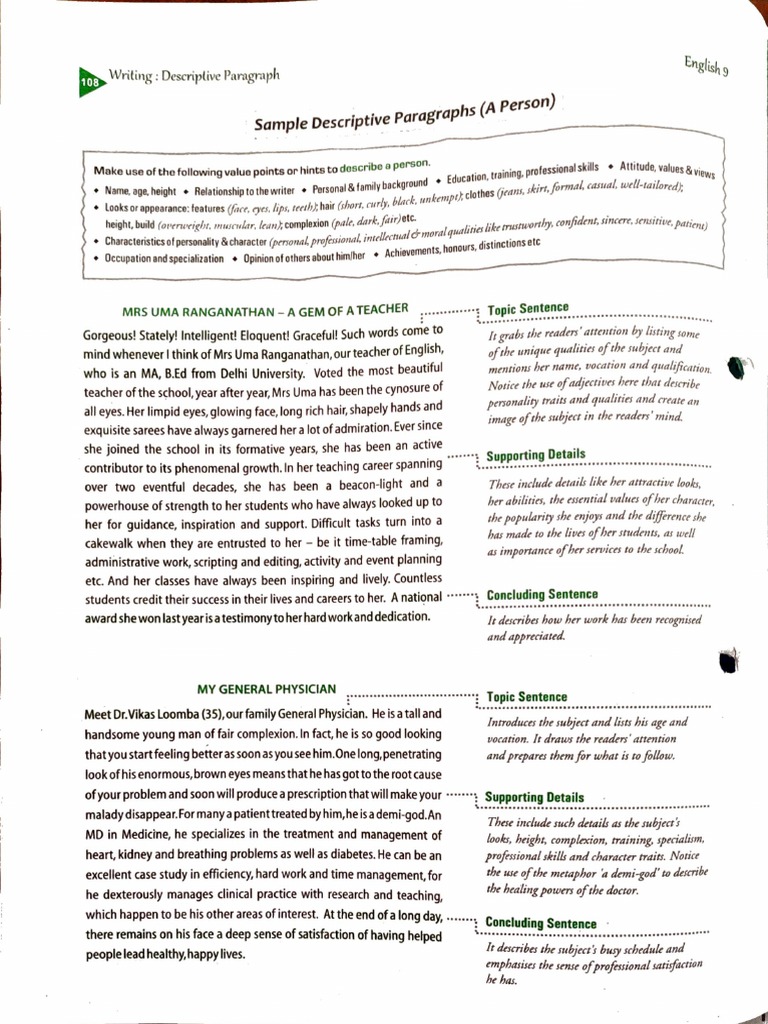 Writing Section Class 9 Homework | PDF