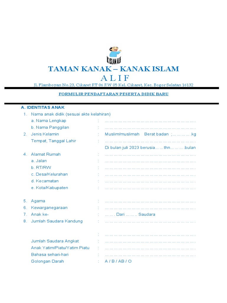 Formulir_2023 2024 | PDF