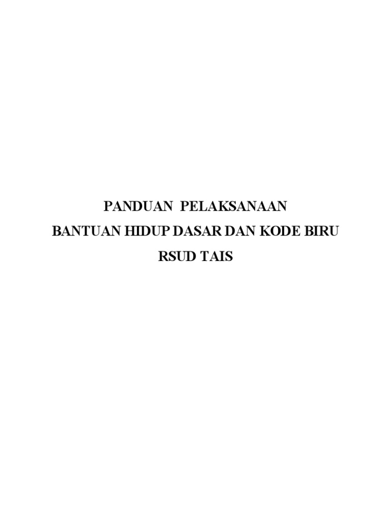 Panduan BHD Rsud Tais | PDF