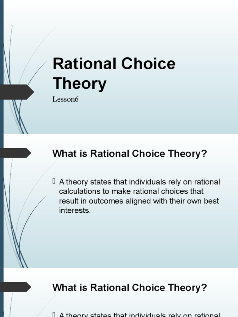 Understanding Rational Choice Theory | PDF | Science & Mathematics