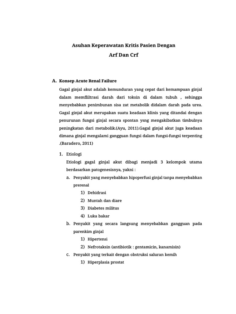 Konsep Askep ARF Dan CRF | PDF