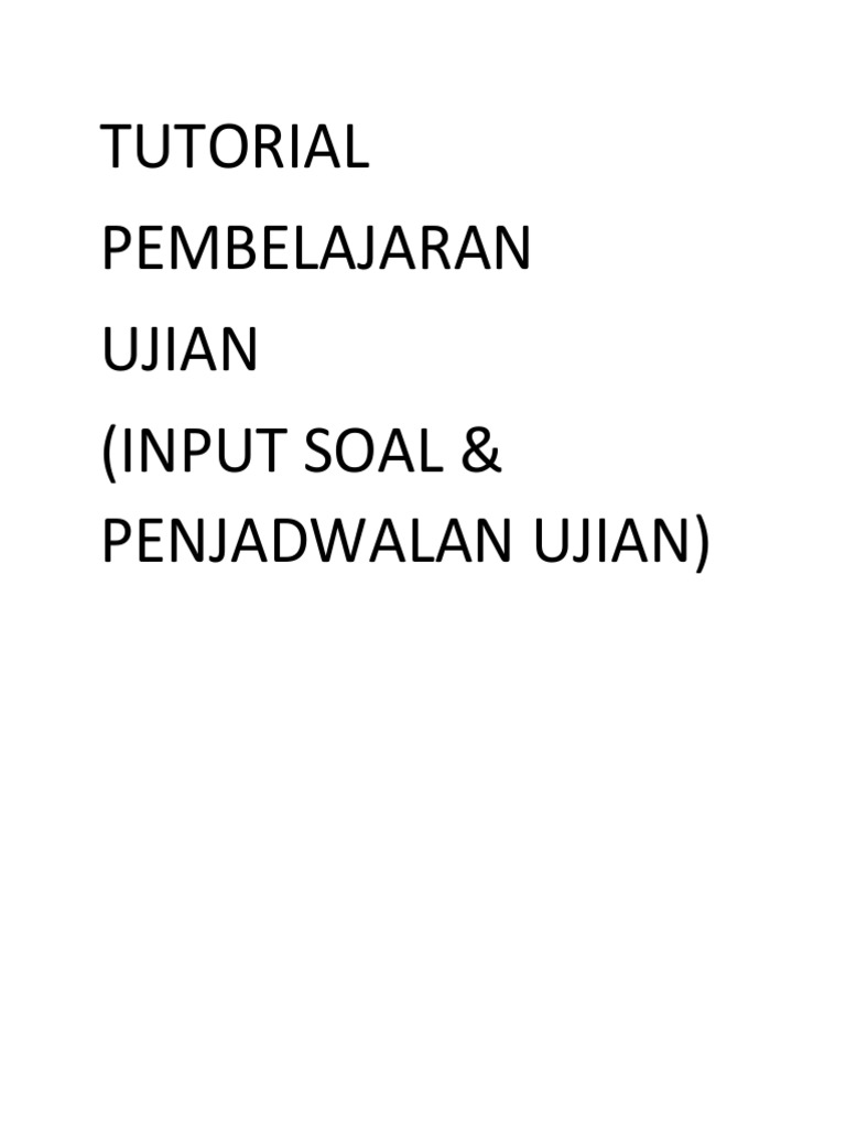 Tutorial Ujian Onklas | PDF