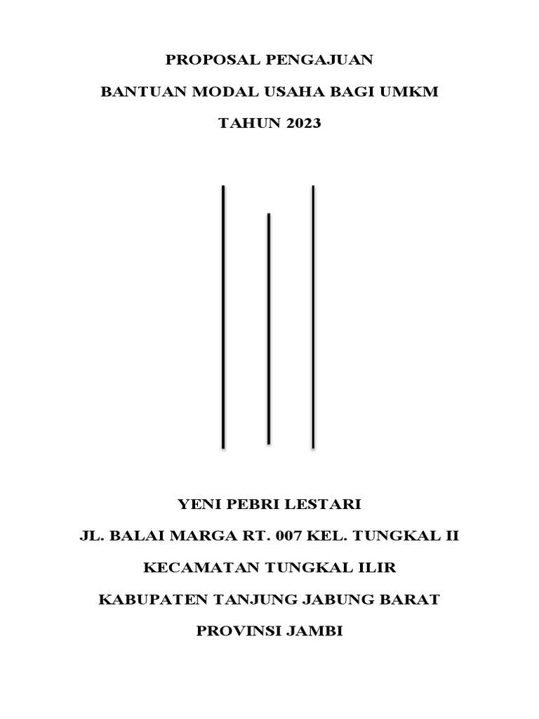 Proposal Pengajuan Umkm | PDF