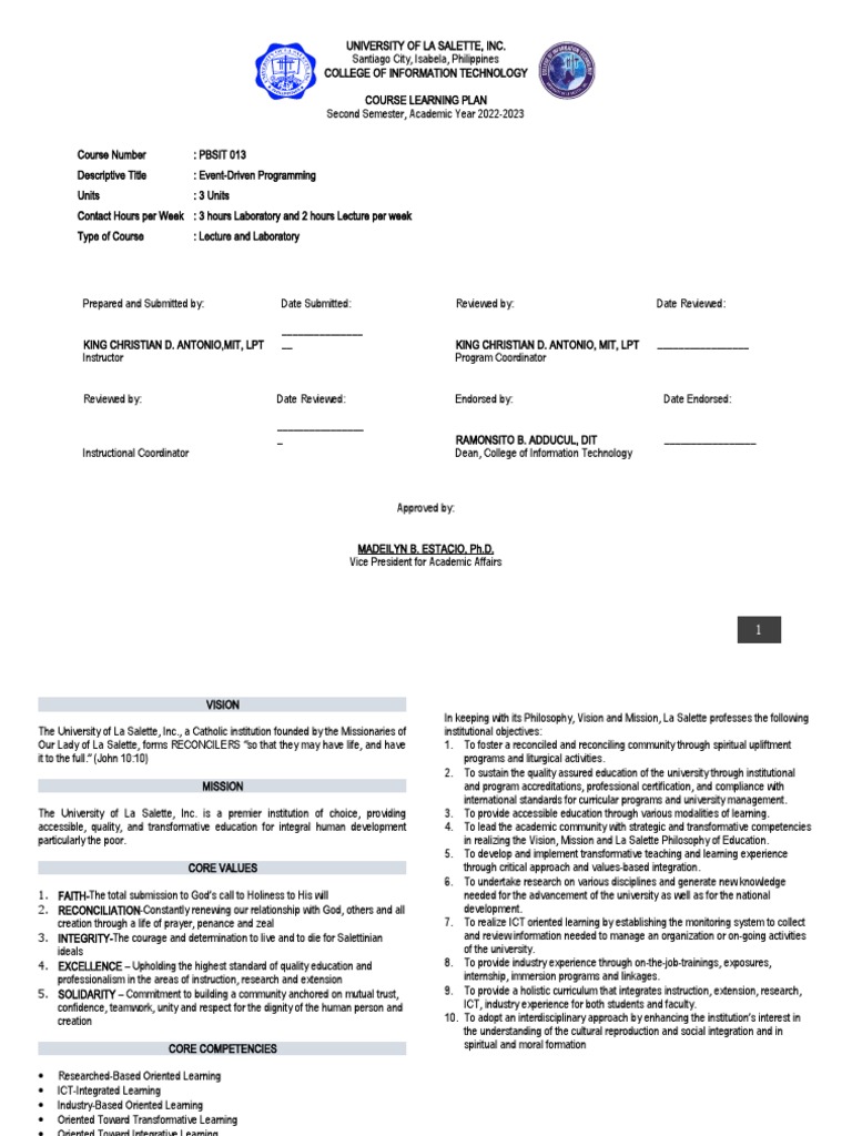 Event Driven Programing Lab - Lec | PDF | Computing | Computer Program