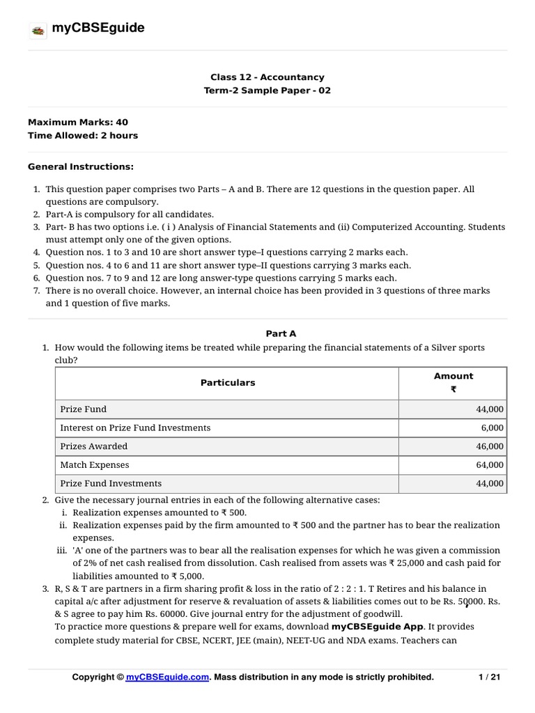 12 Acc SPR 2 | PDF | Expense | Balance Sheet