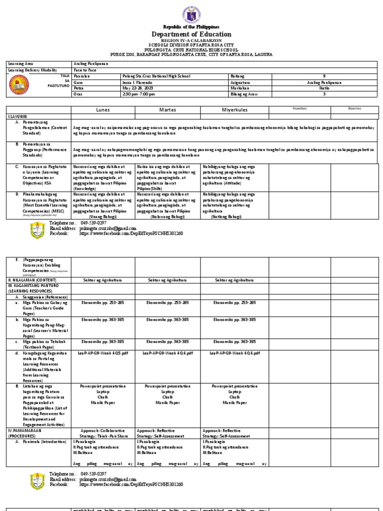 Daily Lesson Exemplar AP Q4 W4 | PDF