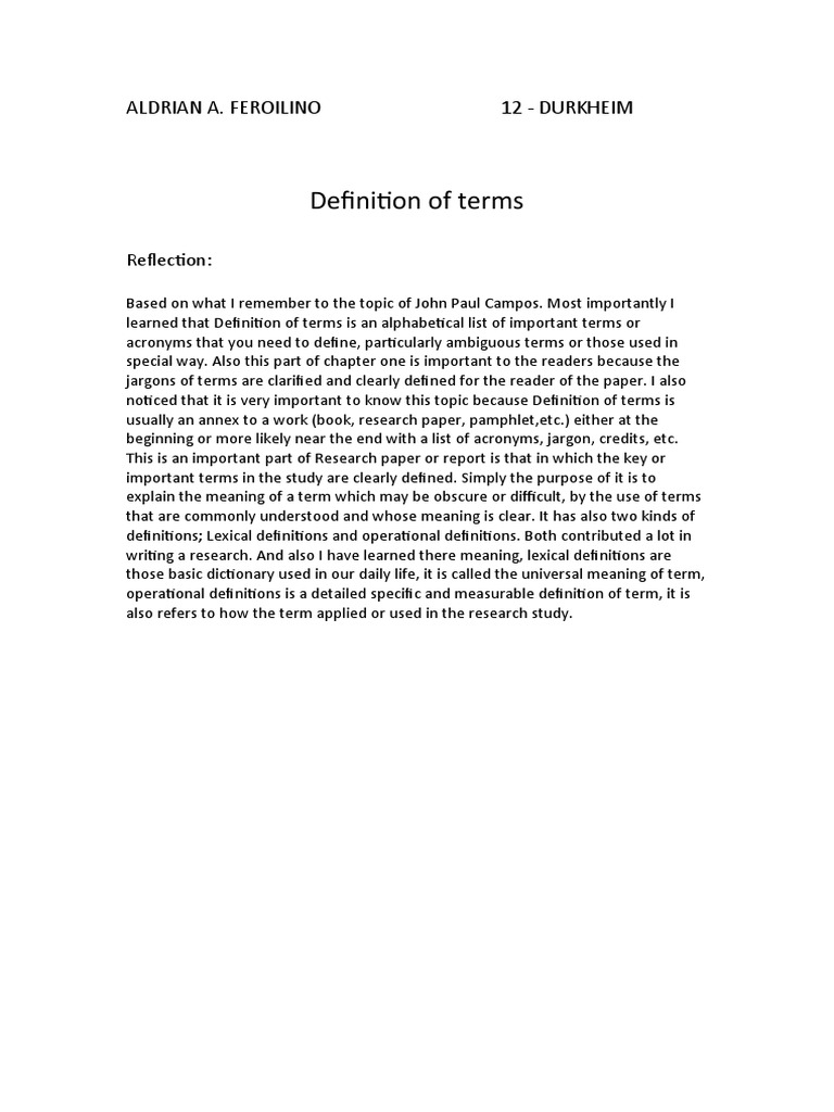 Defnition of Term | PDF