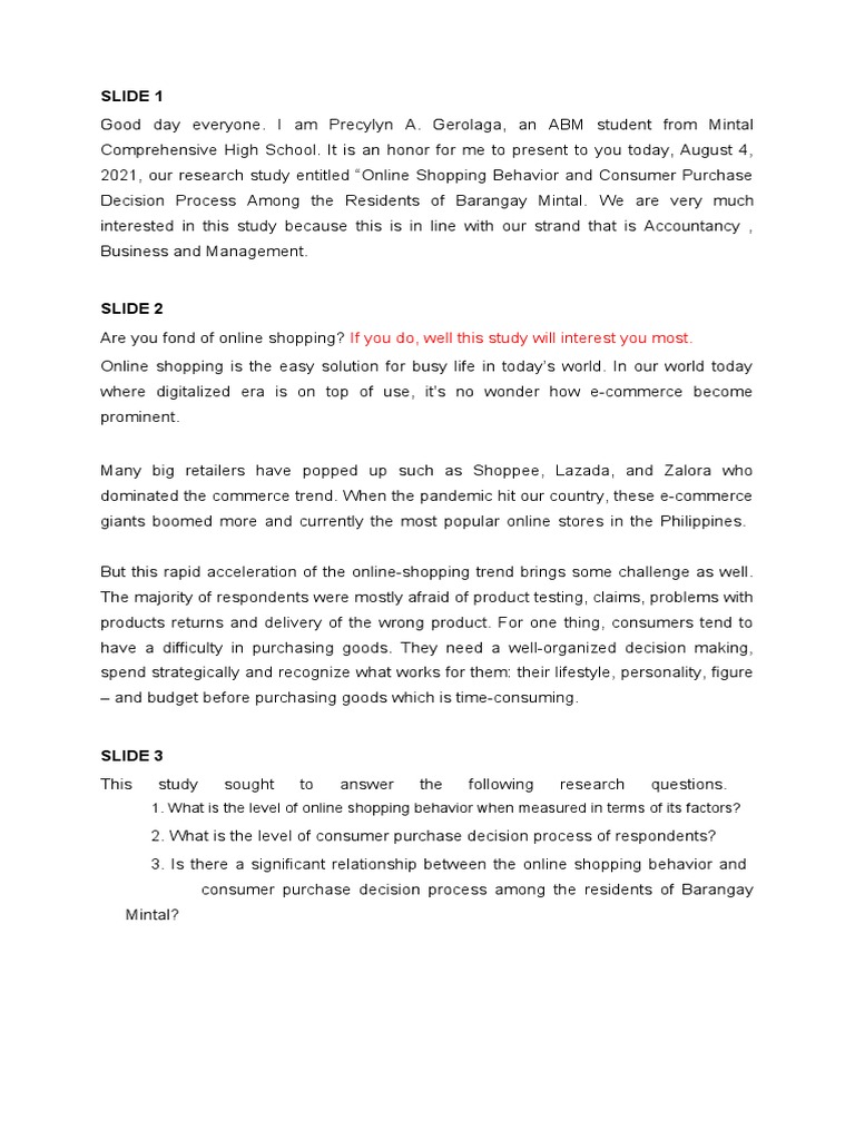 Script | PDF | Online Shopping | Behavior