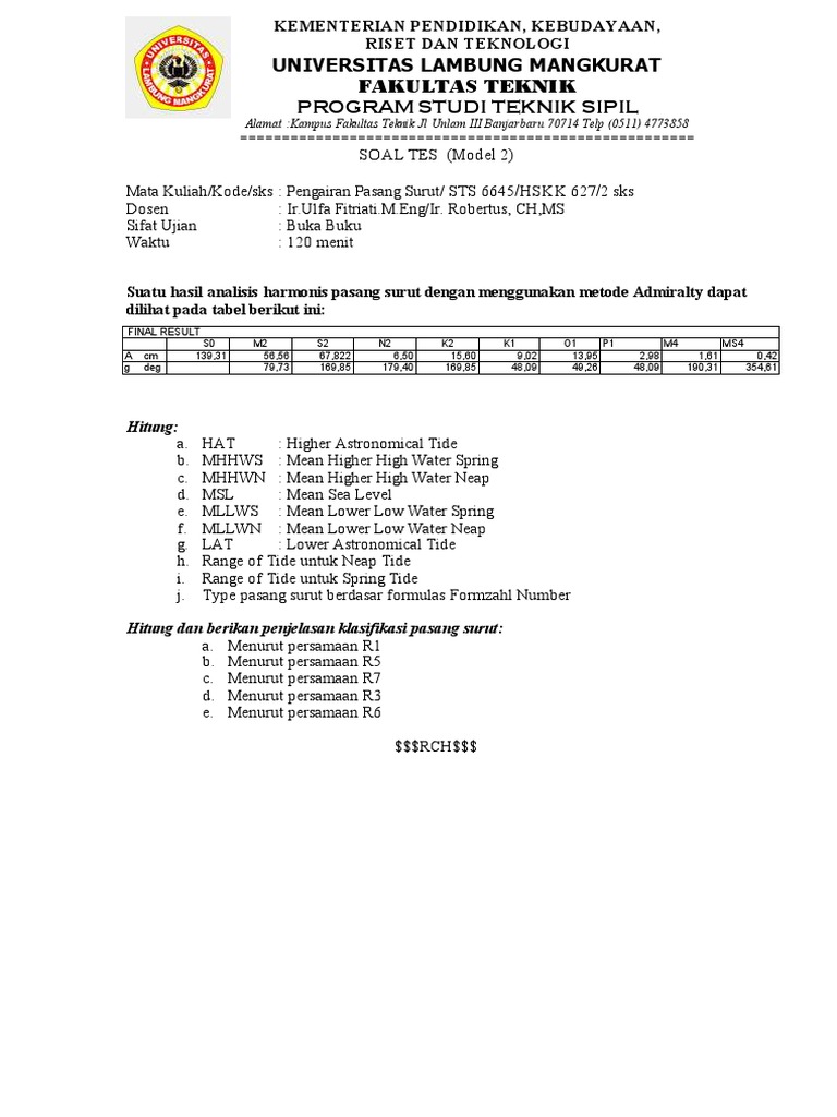 Soal Tes (Model 2) Pasut 2023 | PDF