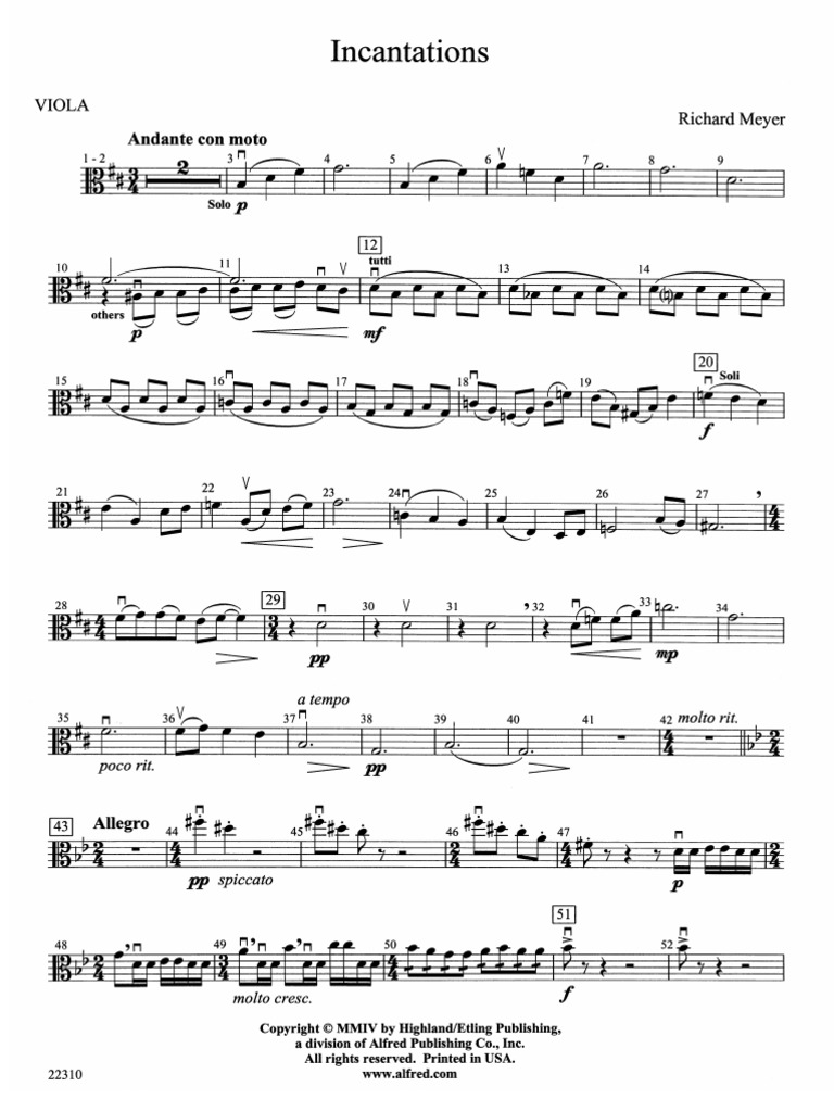 Incantations - Viola | PDF