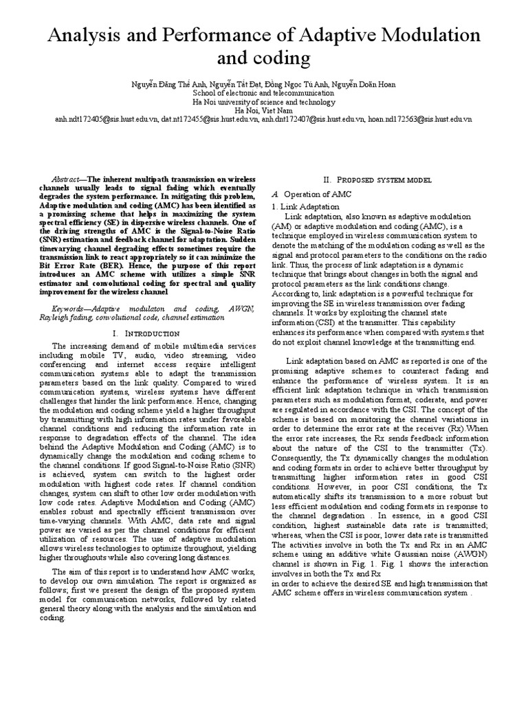 Nhóm 17 BTL Hệ thống viễn thông | PDF | Bit Rate | Modulation