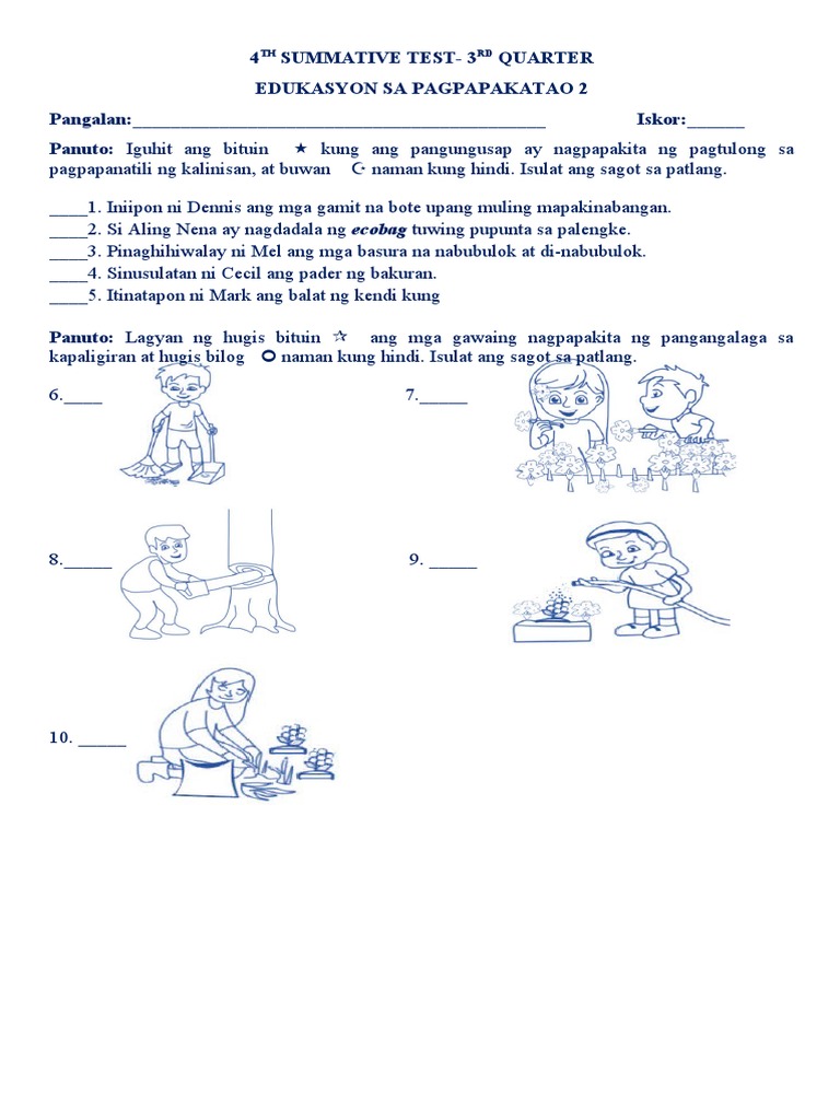 4TH Summative Test 3RD Quarter Esp 2 | PDF