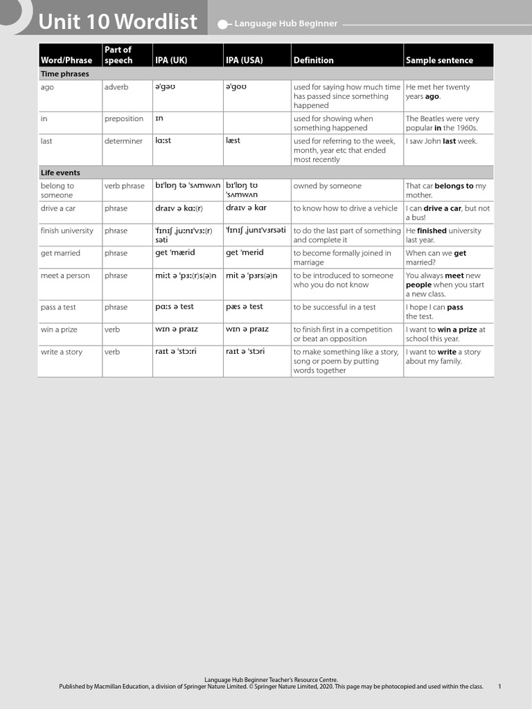 Unit 10 | PDF | Verb | Phrase