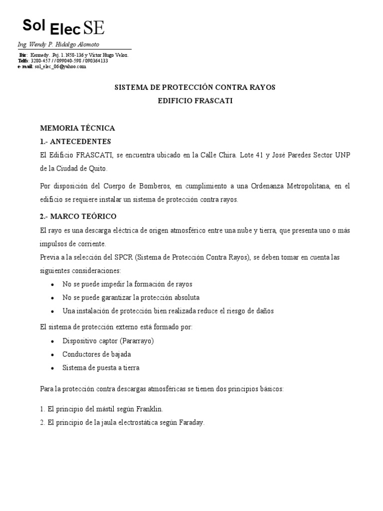 Memoria SPCR | PDF | Relámpago | Electrostática