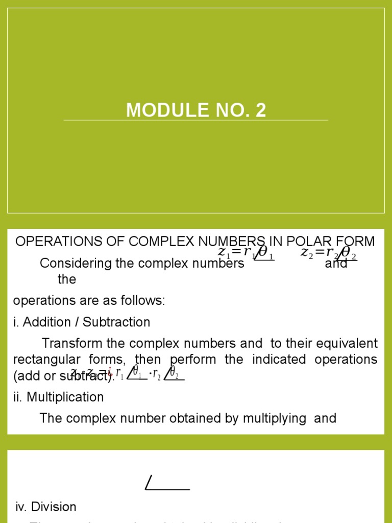 Module No. 2 | PDF | Complex Number | Multiplication
