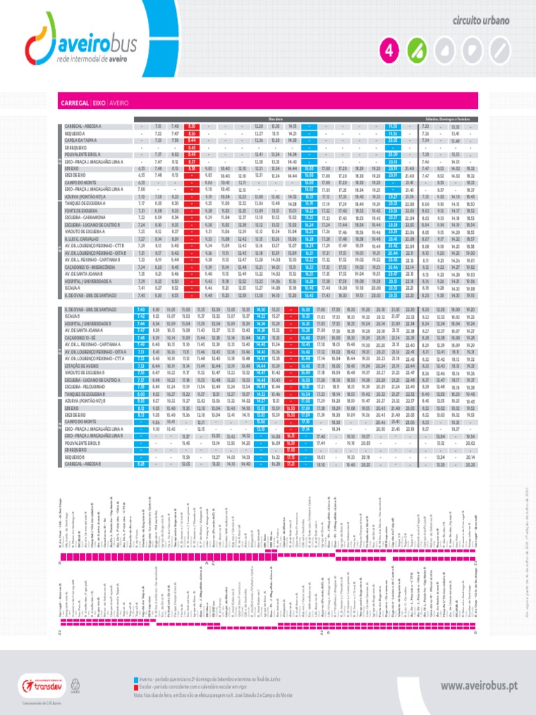Aveiro Bus Paragem Horario Linha 297x297 l4 2107 | PDF | Business ...