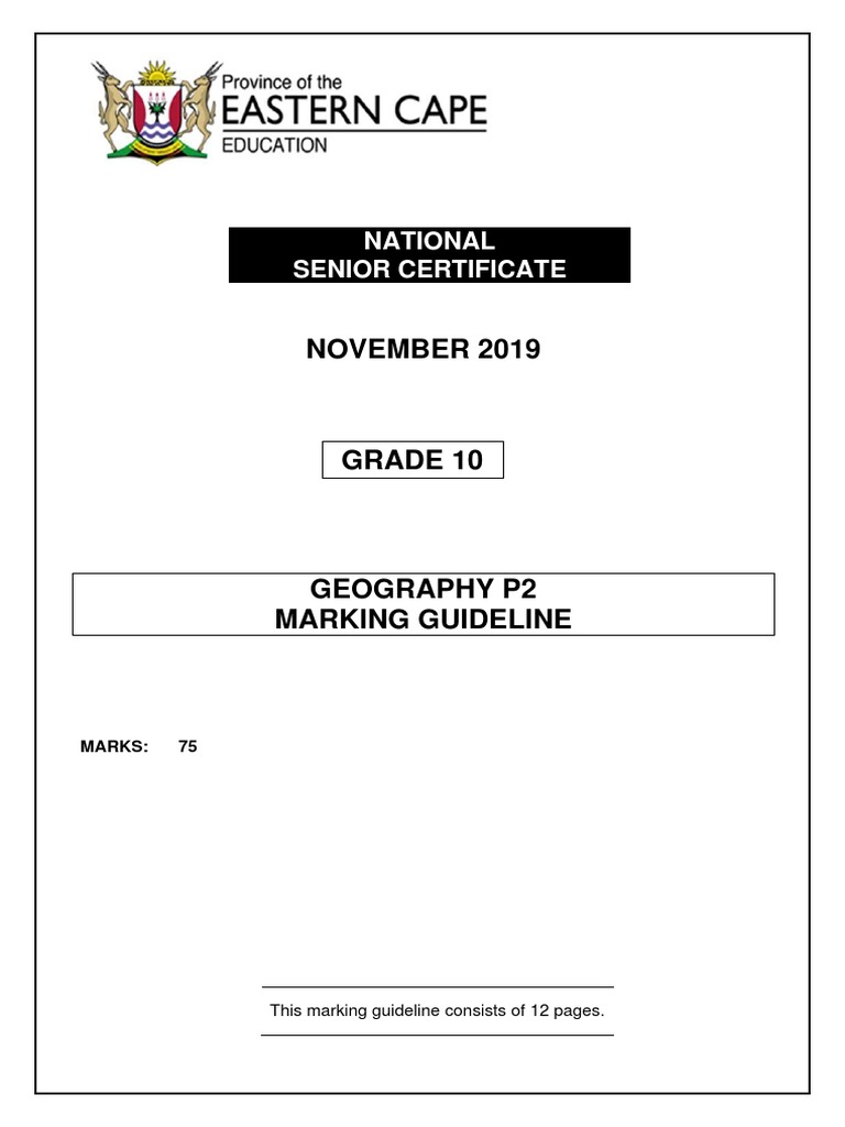 Geography P2 Memo Nov 2019 English Pdf Geographic Information