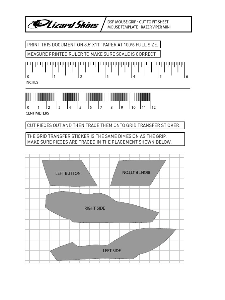 Dsp Mouse Grip - Template - Razer Viper Mini | PDF