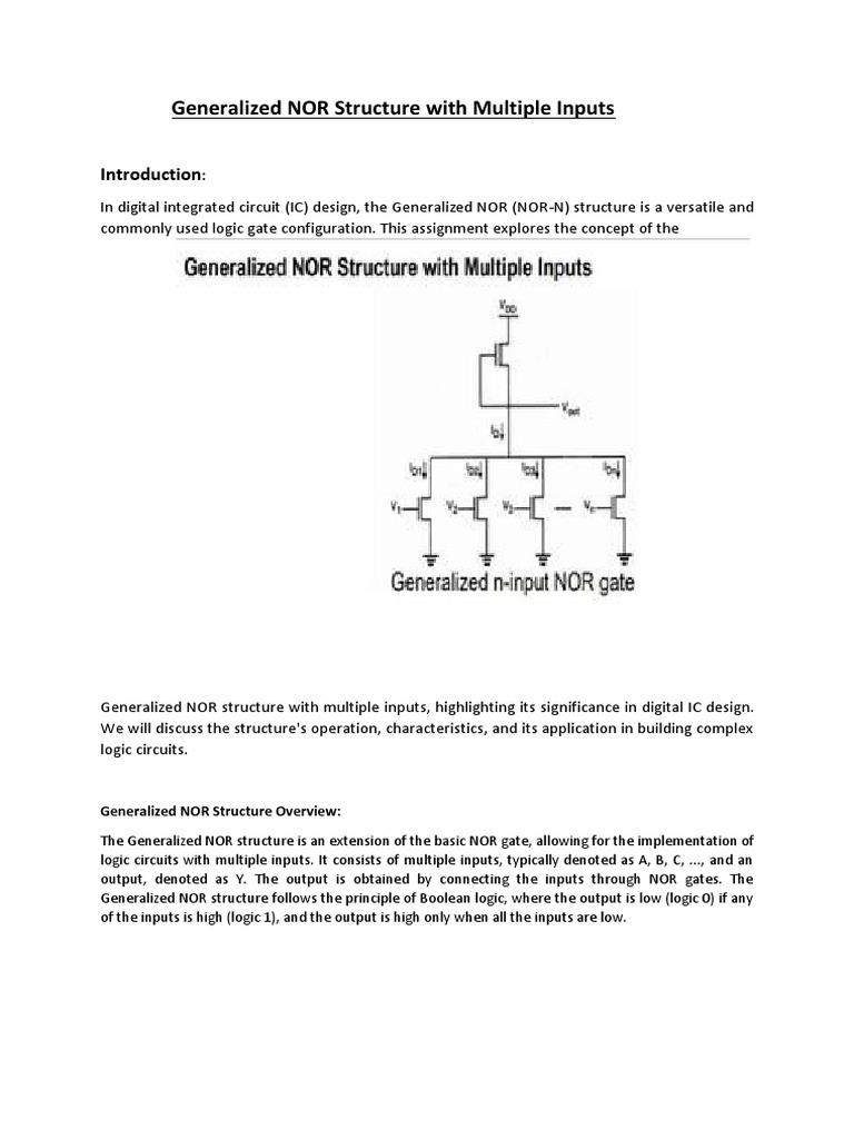 Generalized NOR GATE | PDF