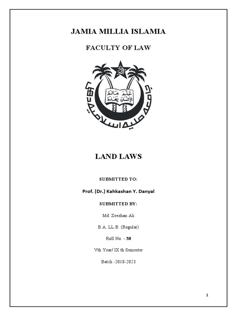 Land Law 9th Sem | PDF
