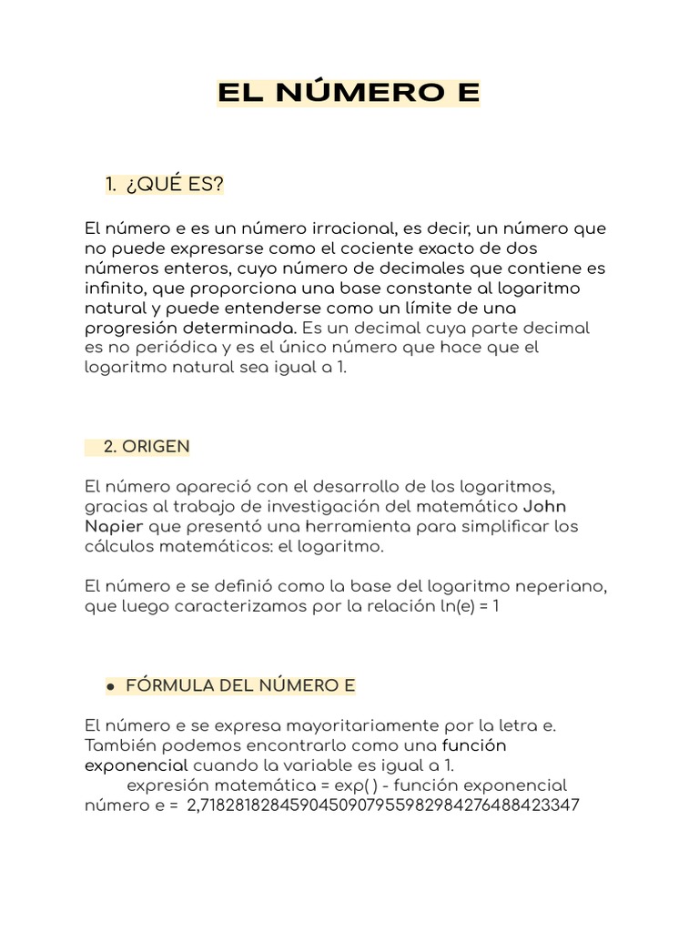 EL NÚMERO E | PDF