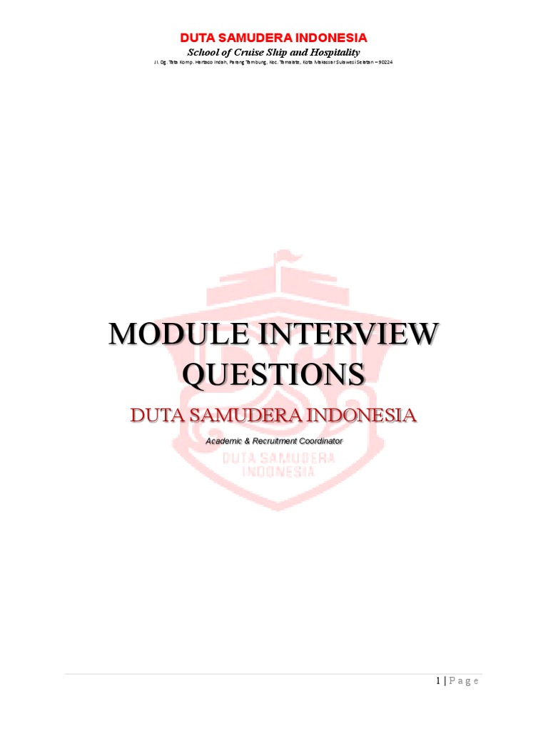 Module Interview - 2023 | PDF