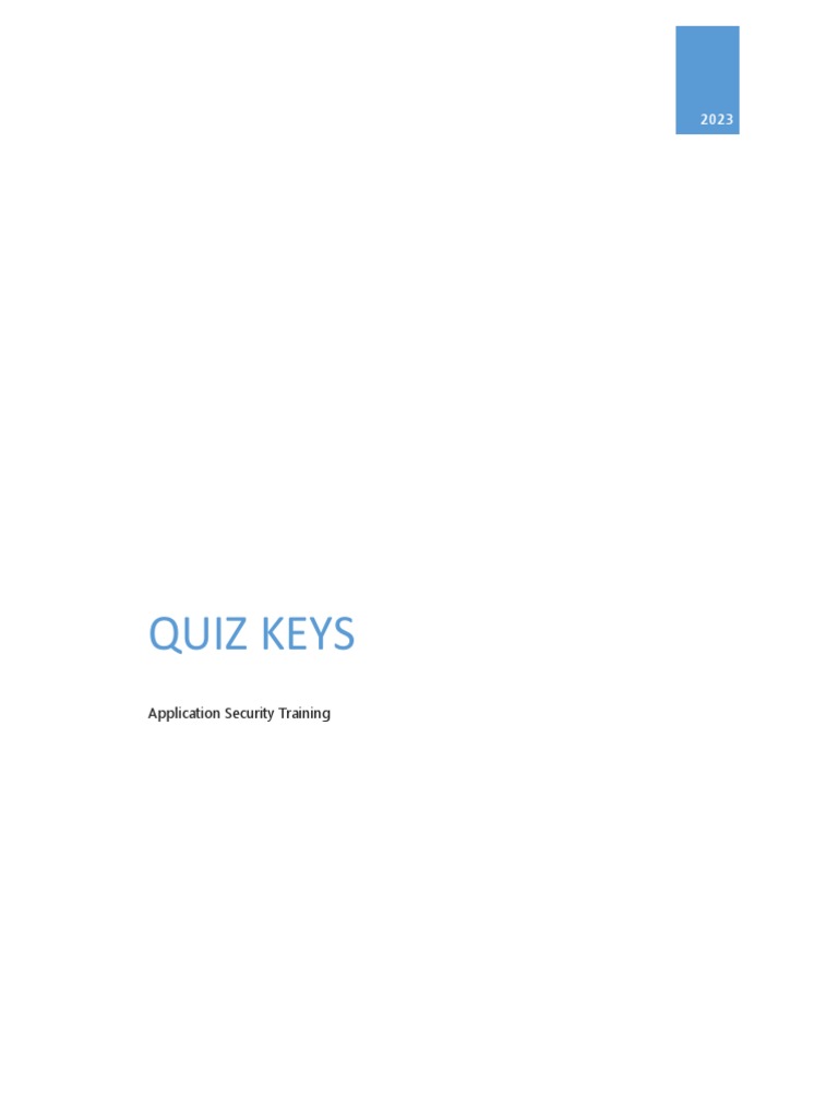 Quiz Keys V1.1 | PDF