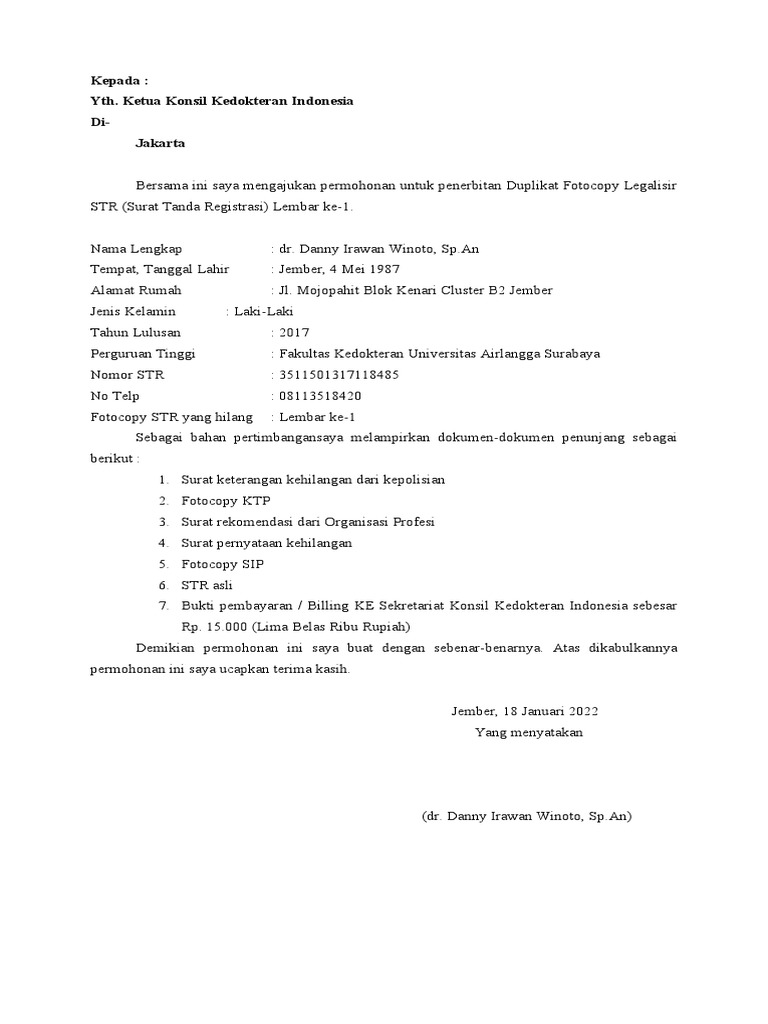 Surat Permohonan Kki | PDF