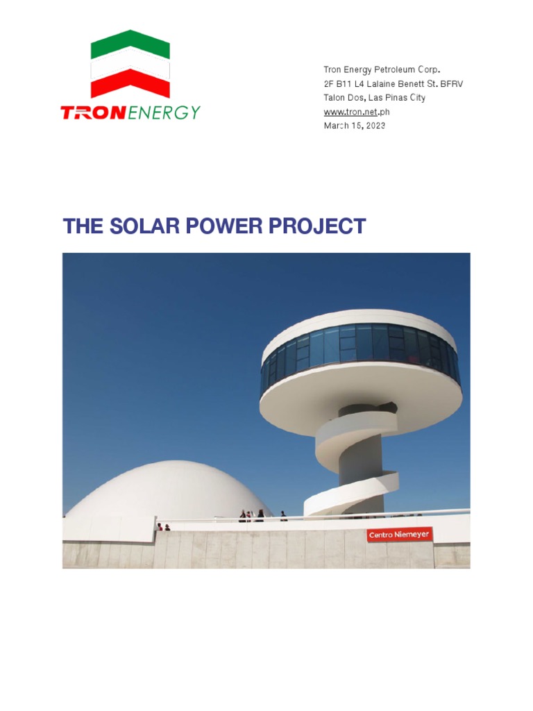 Tron Solar Power Project Final | PDF | Solar Power | Solar Energy