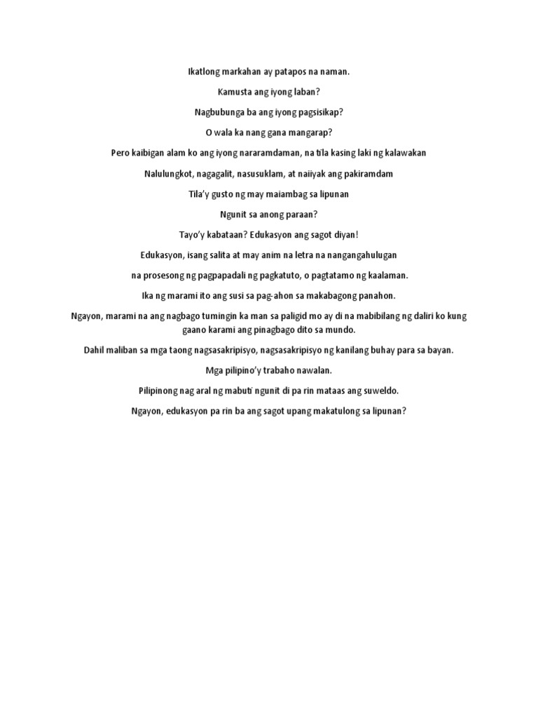 Spoken Poetry Filipino | PDF