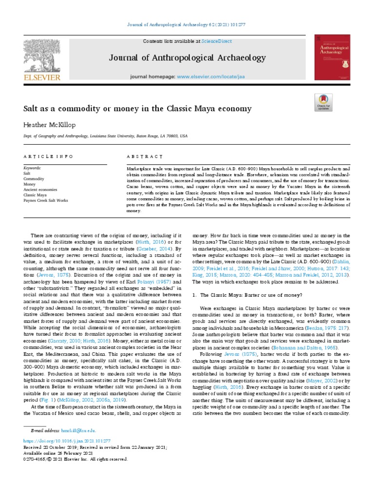 Salt As A Commodity or Money | PDF