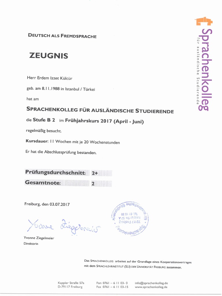 German Language Certificate | PDF German Language Certificate | PDF