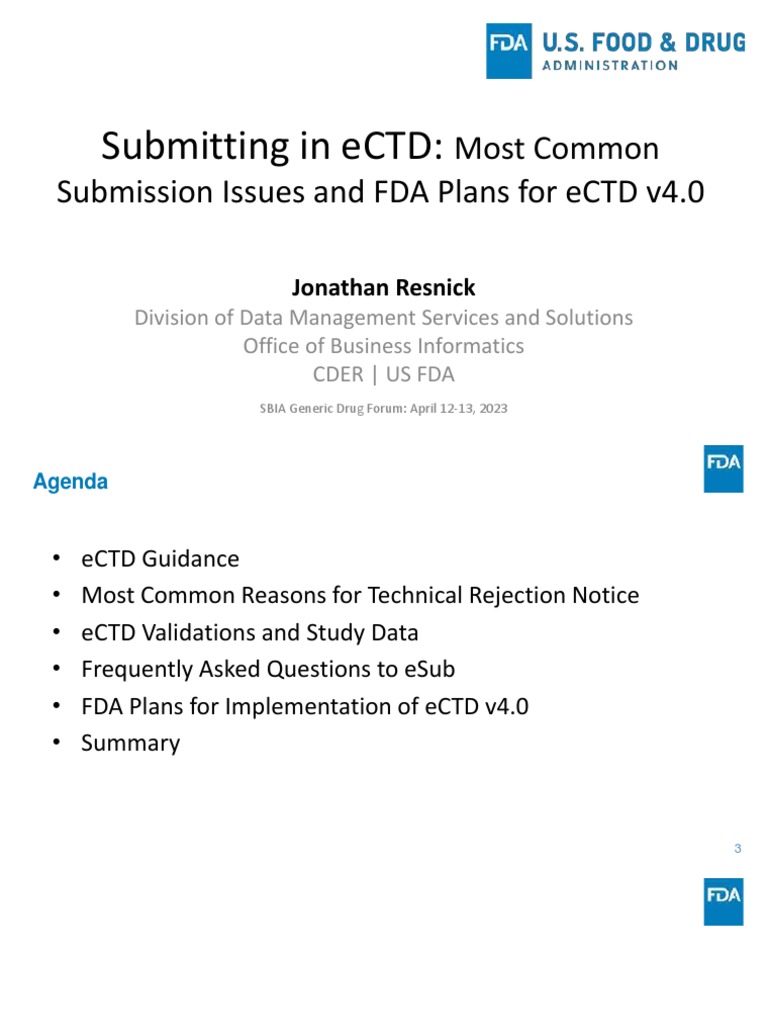 Common Issues in eCTD Submission & FDA Plans For eCTD v4.0 | PDF | Specification (Technical ...