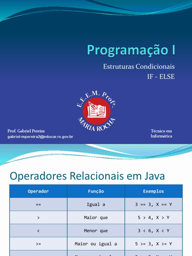 Aula 06 - Estruturas de Condição (If ELSE) | PDF