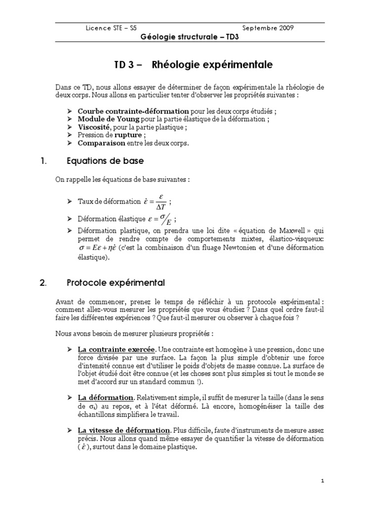 Geologie Structurale TD 3 | PDF