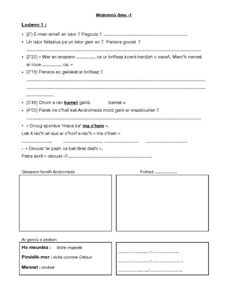 Mojennoù Gres - 1 | PDF