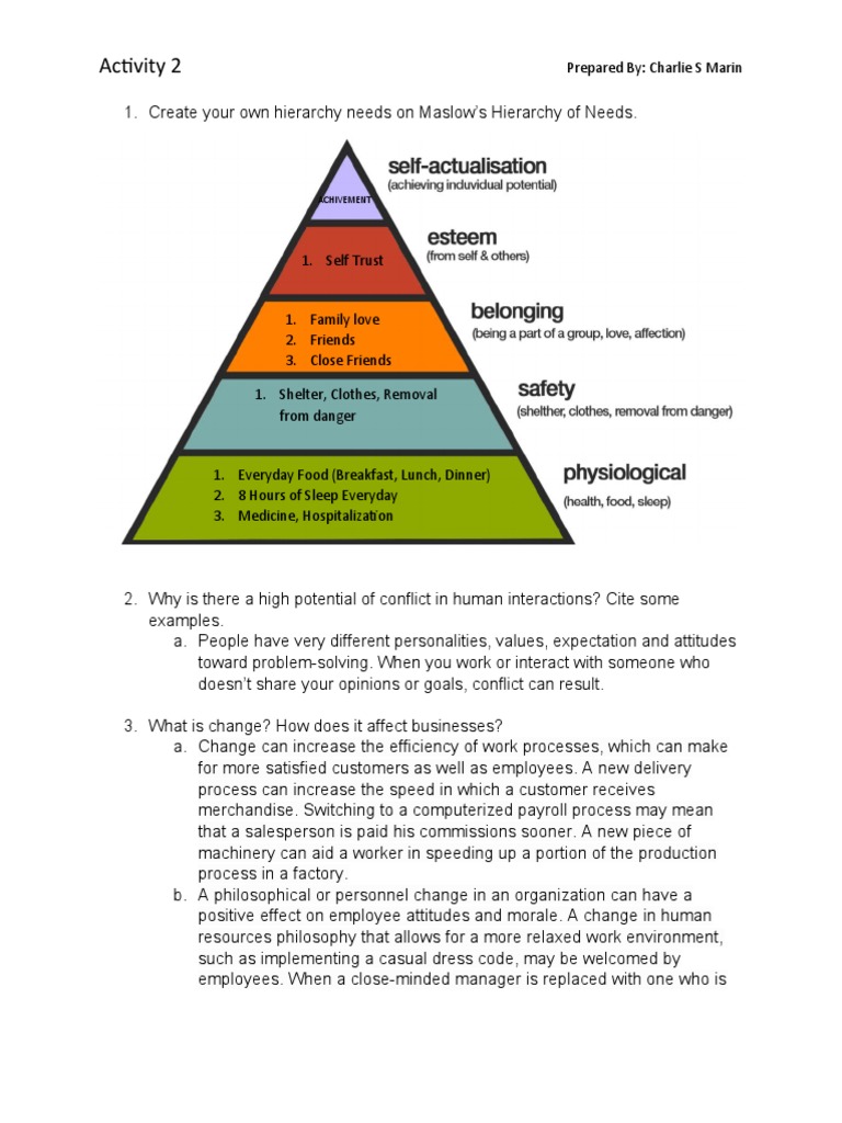 Create Your Own Hierarchy Needs on Maslow | PDF | Stress (Biology ...