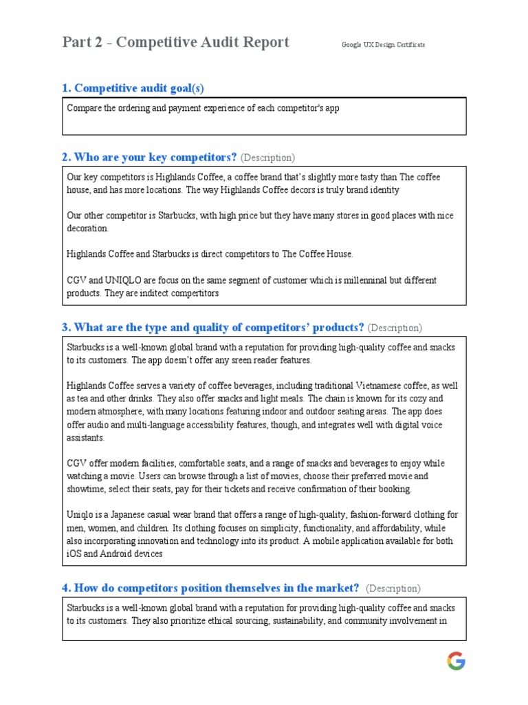 Competitive Audit Report | PDF