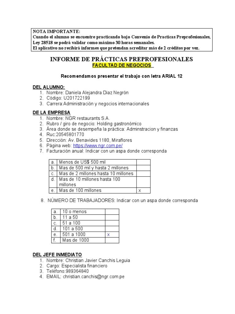 Rubrica Convalidacion de Practicas UPC | PDF | Business | Economias