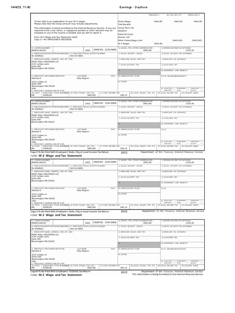 Federal Box 1 Soc. Sec. Box 3 & 7 Medicare Box 5 | PDF