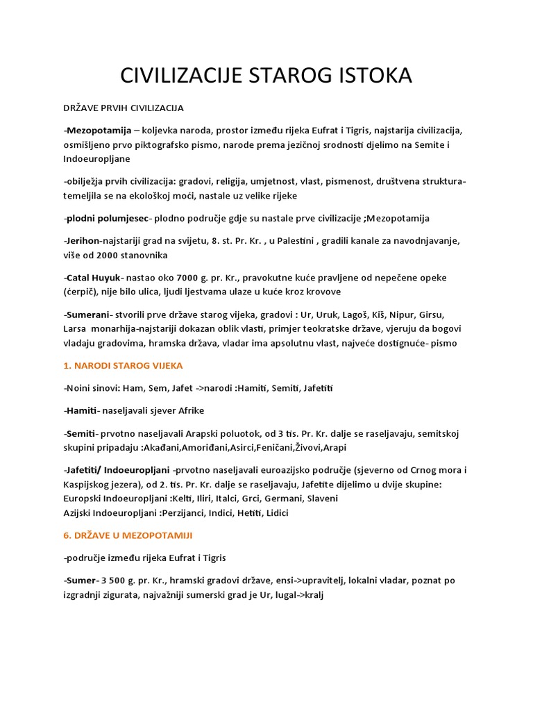 Civilizacije Starog Istoka | PDF