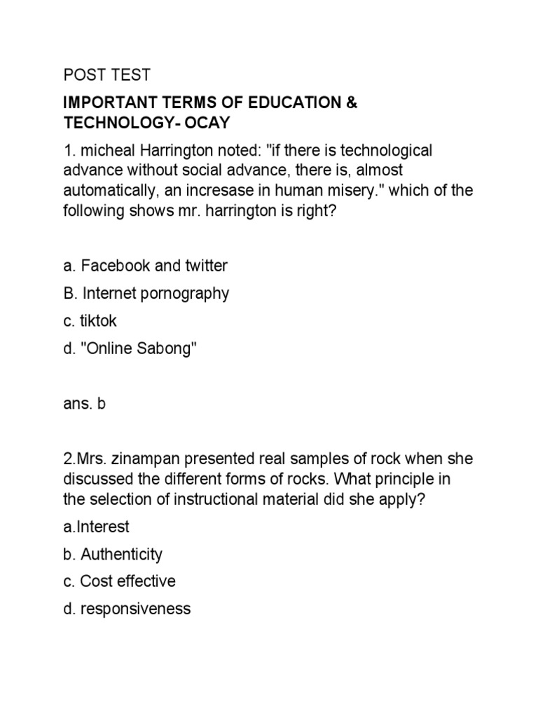 Pasaol Post Test | PDF