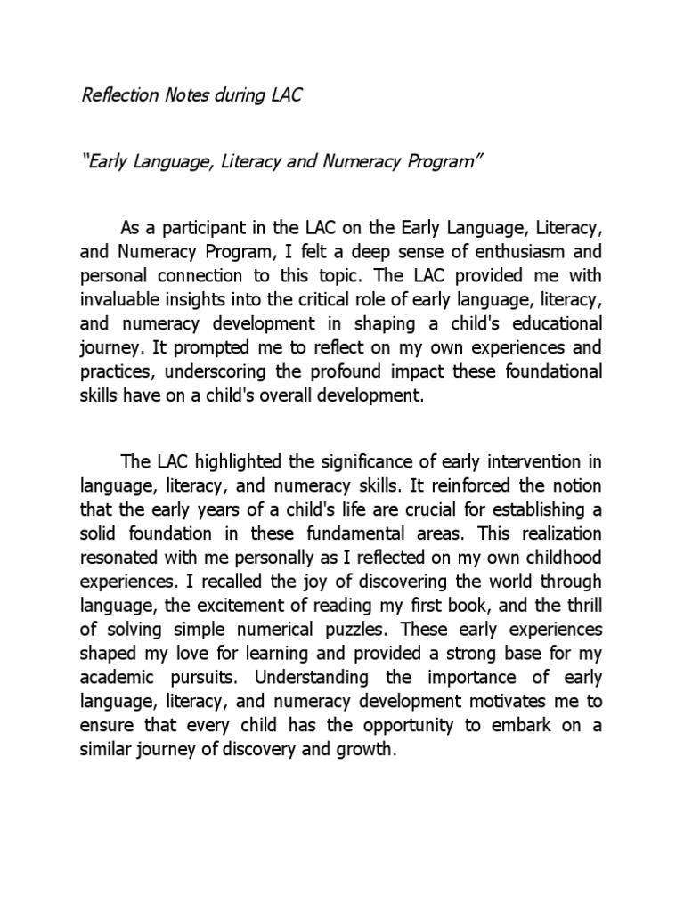 Reflection Notes During LAC #5 | PDF