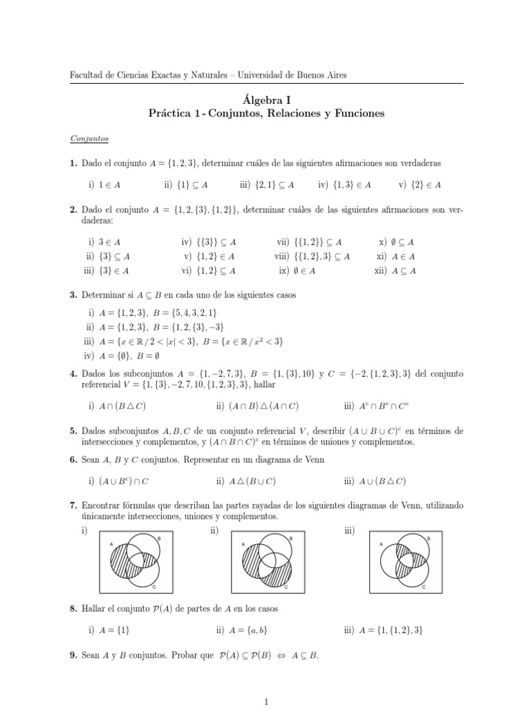 Practica Algebra I | PDF