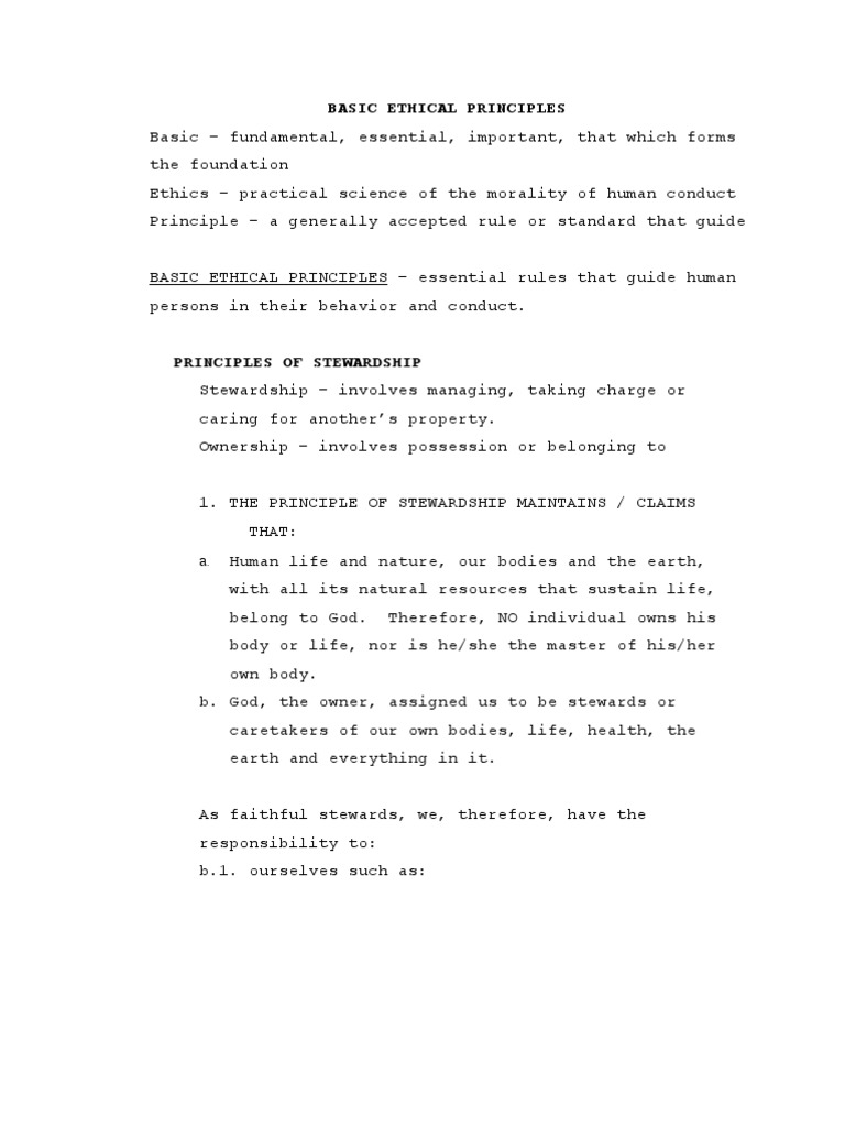 Principles of Stewardship in Ethics | PDF | Autonomy | Informed Consent