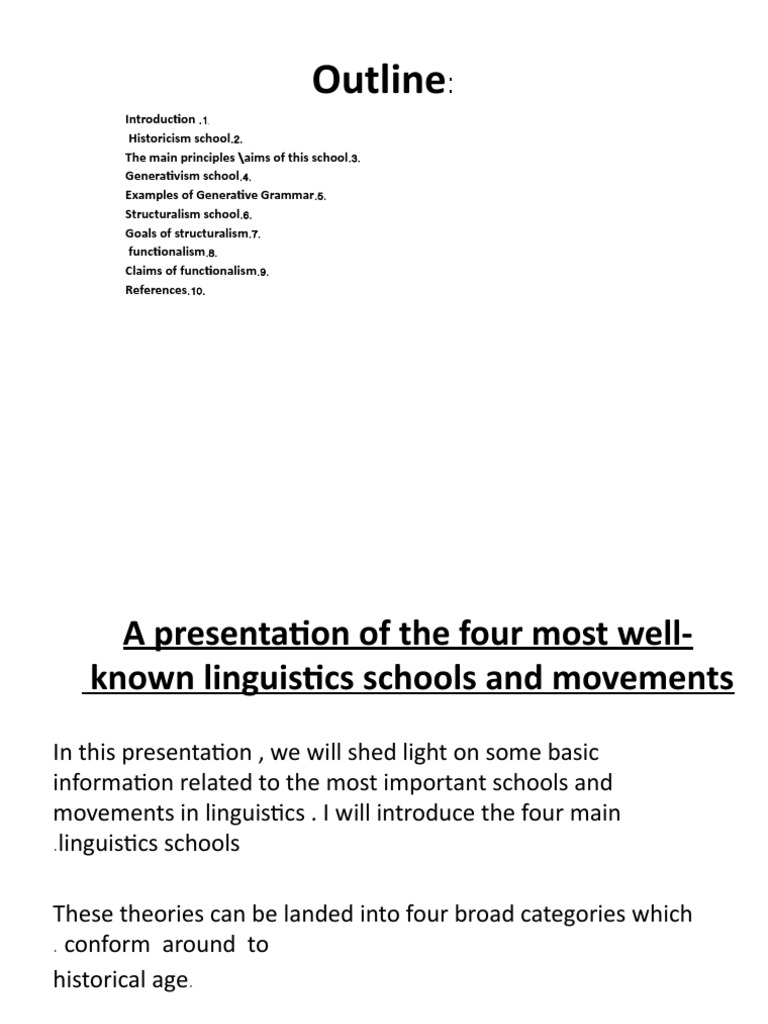 Outline | PDF | Linguistics | Grammar