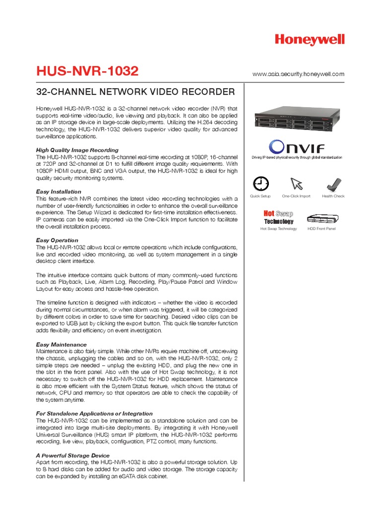 HUS NVR 1032 DataSheets | PDF