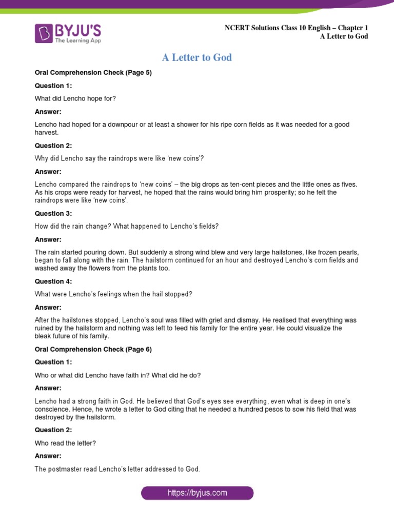 Ncert Solutions Feb07 For Class 10 English First Flight Chapter 1 A ...