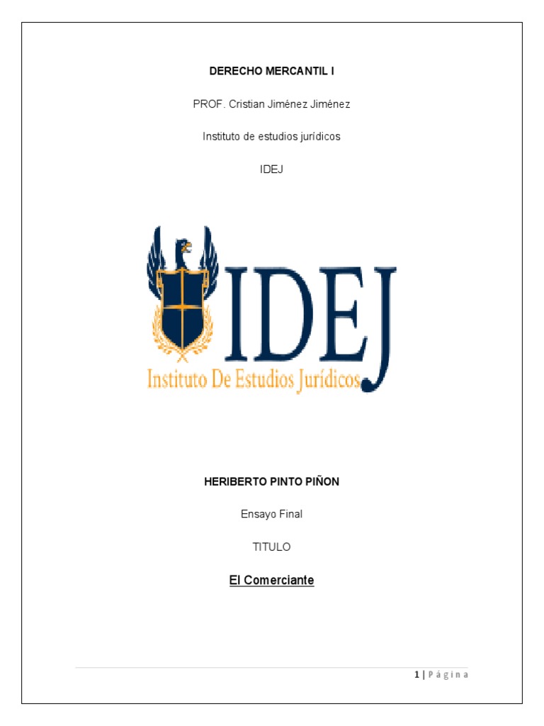 Ensayo Derecho Mercantil I | PDF