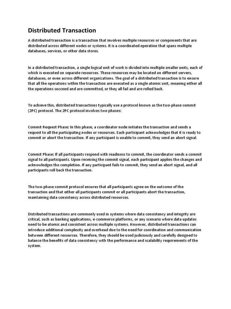 Distributed Transaction | PDF